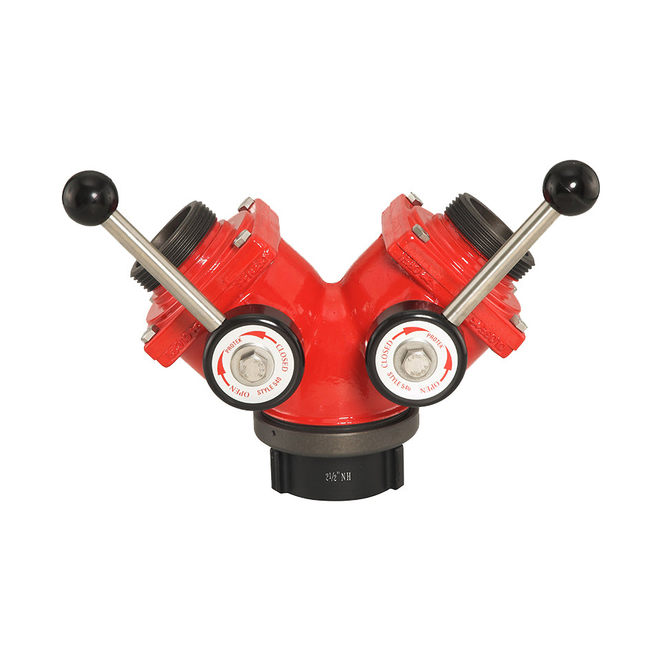 654060: Self Locking Hydrant Wye Valve (1) 6" Female Inlet x (2) 2-1/2 ...